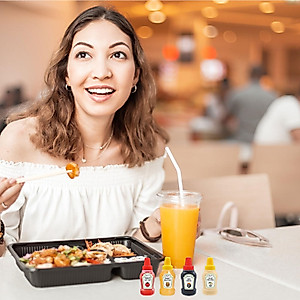 YHCHLHFF 143 Pcs Bento Box accessories Condiment Squeeze Bottles Kids Lunch Accessories Reusable Sauce Containers Mini Ketchup Bottle And Animal Fruit Food Toothpicks