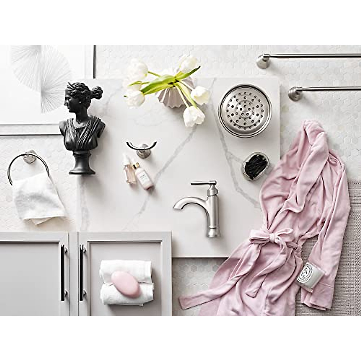 Moen Halle Spot Resist Brushed Nickel Shower Faucet Trim Set featuring Wide Showerhead and Shower Lever Handle with Posi-Temp Valve Included, 82971SRN