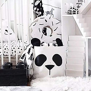 UXZDX Panda Storage Bag Basket Baby Kids Toy Clothes Canvas Laundry Basket Storage Bag Can Stand Nappy Bin Home Storage Bucket