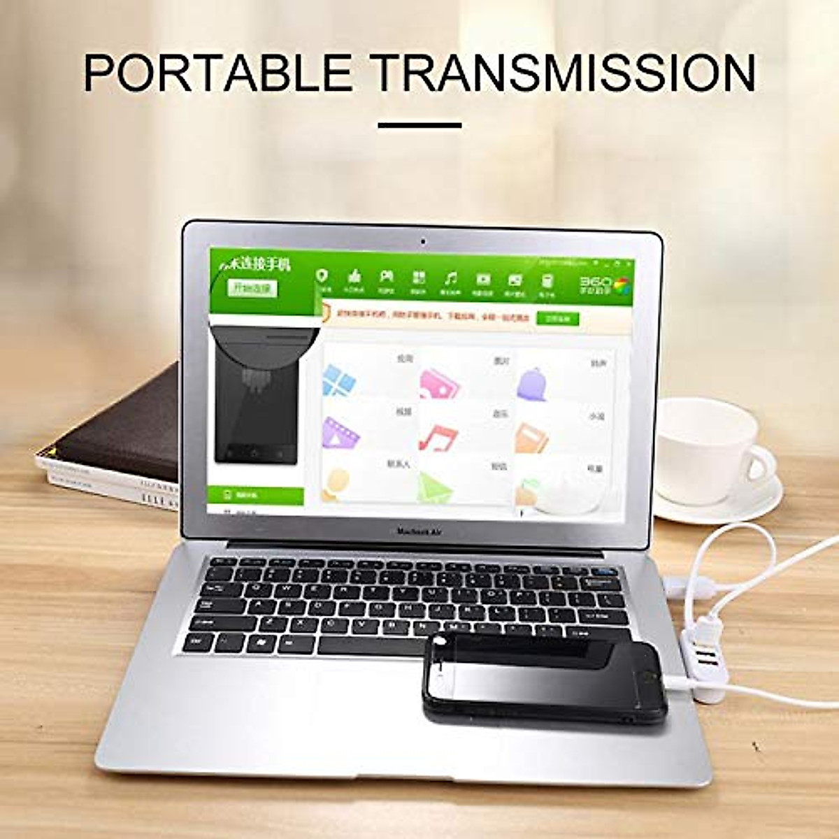 Lysee Data Cables - 3usb Multi-Function 3A Charger Converter spliltter Extension line Expansion Multi-Port HUB hub for Laptop - (Color: White, Cable Length: 30CM)