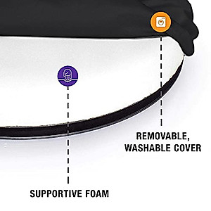 HealthSmart 360 Degree Swivel Seat Cushion, Chair Assist for Elderly, Swivel Seat Cushion for Car, Twisting Disc, Black Leather, 15 Inches in Diameter