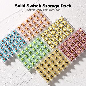 Redragon A113 Bullet-QT Soft Tactile Mechanical Switch, 3-Pin Plate Mounted Quiet Tactile Equivalent, Hot-Swappable DIY Keyboard Switch Mod, 50 Million Click(24 pcs Switches, Keycap + Switch Puller)