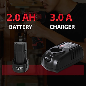 DCK Brushless Drill Set, 310 in.lbs，12V Max Cordless Drill with 2.0Ah Battery, 3/8’’ Keyless Chuck, 2 Variable Speeds, 20+1 Torque Power Tool Kit for Screw Wood/Ceramic/Tile/Metal KDJZ23-10