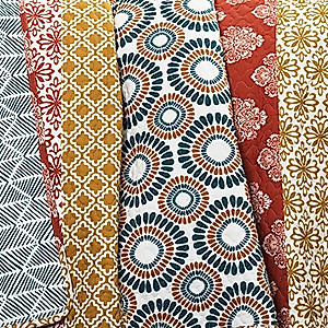 Lush Decor Bohemian Striped Quilt Reversible 3 Piece Colorful Boho Design Bedding Set, King, Turquoise