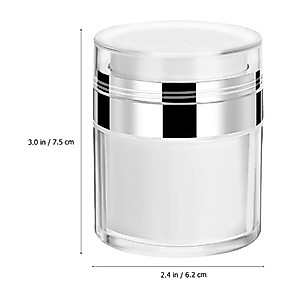 Lurrose Vacuum Container 4 Pcs Airless Pump Jars Empty Acrylic Makeup Cosmetic Jar Containers Refillable Travel Lotion Jar for Moisturizer Skincare Cream Hydrating Face Primer