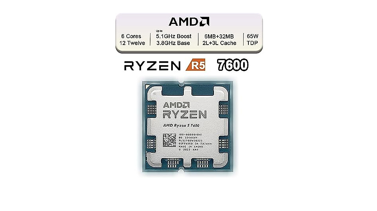 AMD Ryzen 5 7600 Novo CPU R5 7000 Series with Radeon Graphics