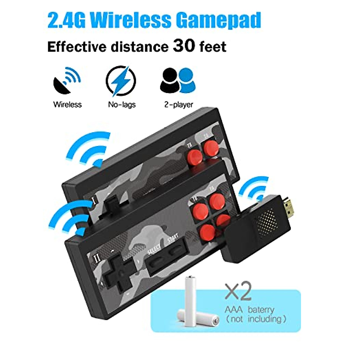 Fadist Retro Game Console, Built in 1800+ Classic Games, 4K HD Output Video Game Console, with 2 Classic Controller, Plug and Play Games Console, Ideal Gift for Kids, Adult, Friend, Lover