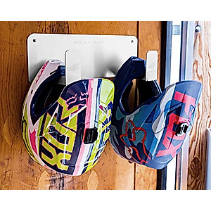 Black Boar Aluminum Double Hook for Enclosed Trailer/Garage | Securely Holds (2) Full-face Helmets While in Transit or at Home | Durable Construction | Easy to Install (66117)