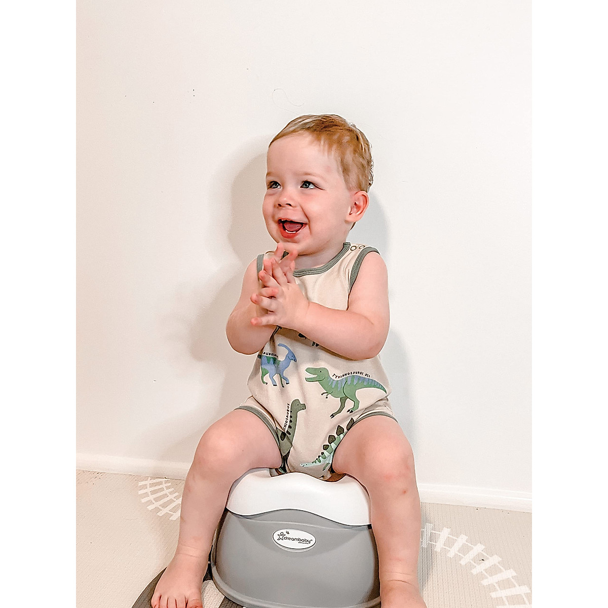 Dreambaby EZY-Potty Toilet Trainer Seat - with Splash Guard & Removable Bowl - Grey - Model L695