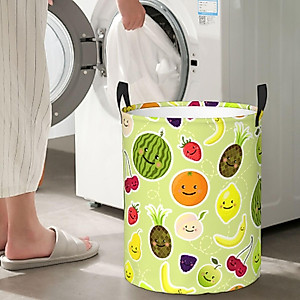Cute Fruits Laundry Basket Hamper Dirty Clothes Hamper For Laundry Waterproof Laundry Baskets with Handles Storage Basket for Toys Clothes Organizer Bedroom Decor