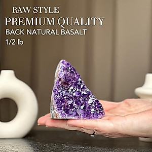 DEEP PURPLE PROJECT Amethyst Crystal Geode Spiritual Healing Rocks Cluster Quartz Stone (250 grams or less, Amethyst Purple)