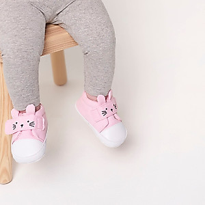 Gerber Unisex Baby Sneakers Crib Shoes Newborn Infant Toddler Neutral Boy Girl Bunny Pink 6-9 Months