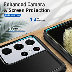 for Samsung Galaxy S21 Ultra Case, S21 Ultra Case with Screen Protector,[Military Grade Drop Tested] Heavy-Duty Tough Rugged Shockproof Protective Phone Case for Galaxy S21 Ultra 6.8 inch (Black)