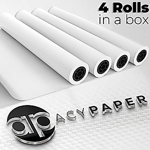ACYPAPER Plotter Paper 36 x 150, CAD Paper Rolls, 20 lb. Bond Paper on 2" Core for CAD Printing on Wide Format Ink Jet Printers, 4 Rolls per Box. Premium Quality