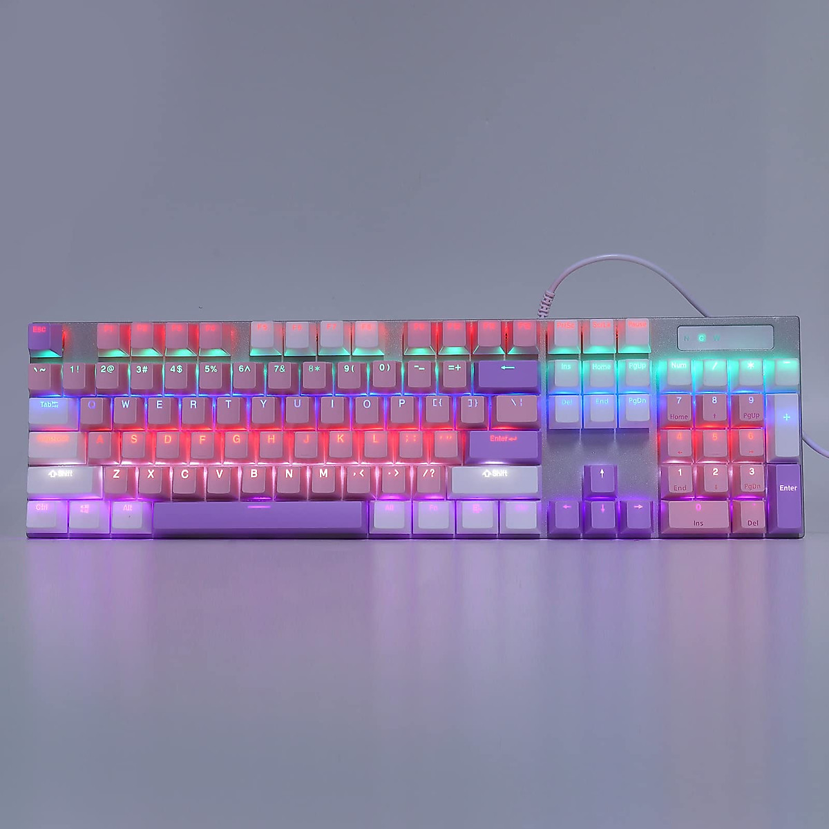 Gaming Keyboard, RGB Backlight Hot Swap Mechanical Keyboard for PC (Red Switch)
