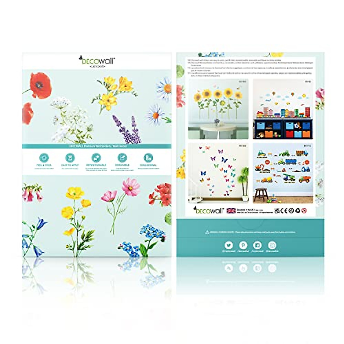 DECOWALL DS-8004 Transports Kids Wall Stickers Wall Decals Peel and Stick Removable for Kids Nursery Bedroom Living Room (Small) décor