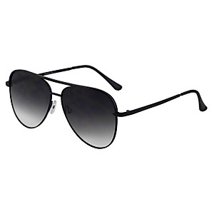 Flawless Large Flat Lens Mirror Gradient Lens Aviator Sunglasses for Men and Women (Black Ombre)