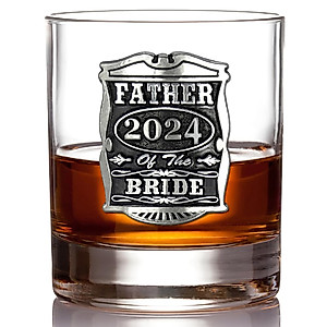 English Pewter Company 11oz Father Of The Bride Tumbler Old Fashioned Whisky Rocks Glass Personalised With Your Year – Perfect Wedding Party Gifts For Your Groomsmen – Gift Box [WD005]
