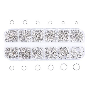 Pandahall 4-10mm Brass Open Jump Rings Connectors Silver Plated Unsoldered Nickel Free for Craft Earring Necklace Bracelet Jewelry Making (50g/Box)