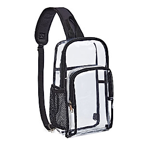 Clear Sling Bag, Clear Bag Stadium Approved, Large Capacity Clear Shoulder Bag for Men & Women