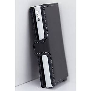 Secrid mini wallet genuine black leather with RFID protection / with one click all cards slide out gradually