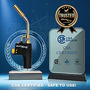 Flame King FK4500CGA High Intensity Propane Torch Head for Soldering, Brazing, Plumbing, Lighting Charcoal/Fire Pits, Compatible with 1LB Cylinders, MAPP, and MAP-PRO