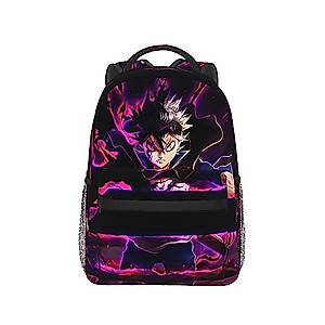 KEWRJFWA Anime Black Clover Backpack Cartoon Bag Lightweight Canvas Couple Backpacks Unisex Office Travel Backpack