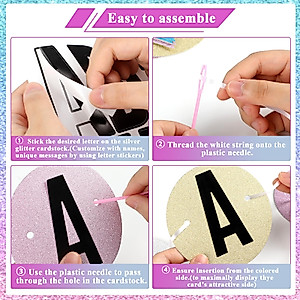 103PCS Friendship Bracelet Birthday Banner Birth-Tay Decorations DIY Customized Friendship Bracelet Banners Glitter Garland for Happy Birthday Era Graduation Music Singer Party Supplies Favors