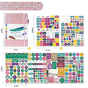 TICTTGA gifts for women planner 2024-2025 planners 2024-2025 for women daily planner 2024-2025 monthly planner academic student planner to do list notepad undate A5 pink