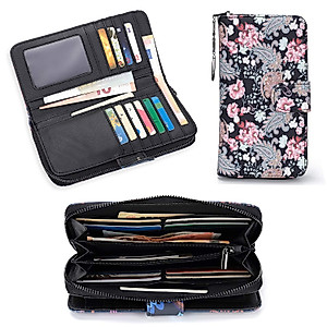 TAN.TOMI Womens Wallets, RFID Blocking Wallet for Women made of smooth and soft Vegan Leather, RFID Wallet Women