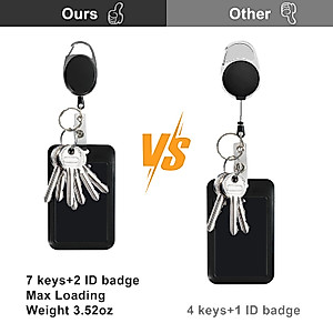 Retractable ID Badge Holder with Breakaway Lanyard,Heavy Duty Badge Reel,Detachable Keychain, Cruise Ship Cards Holder,for Nurse Officer Teacher Security Staff Women Men