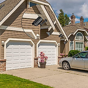 WALI Bullet Dummy Fake Surveillance Security CCTV Dome Camera Indoor Outdoor 1 Flashing LED Light and Security Alert Sticker Decals (Wl-B1-4), Black, 4 Pack