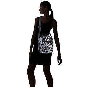 Vera Bradley Women's Cotton Deluxe Lunch Bunch Lunch Bag, Java Navy Camo - Recycled Cotton, One Size