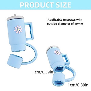 Silicone Spill Stopper for Stanley 40/30 oz The Quencher H2.0 Flowstate Tumbler with Handle for Cup Accessories Include Straw Cover Cap Round Leak Stopper Square Spill Stopper (Version 1.0&2.0-6PCS-B)