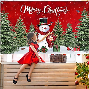 Christmas Backdrop Merry Christmas Party Decoration Christmas Photo Banner Signs Xmas Photography Background Photo Props for Winter New Year Xmas Eve Family Party Decoration Supplies (Snowman)
