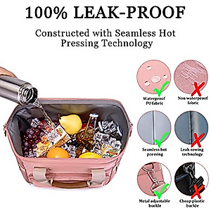 Womens Cooler Bag 22qt Collapsible Pink Soft Sided Car Cooler, 36 Can Lunch Cooler, Large Portable Leakproof Lunch Tote Bag Wine Cooler for School, Travel, Beach, Camping, Picnic, Fishing, Floating