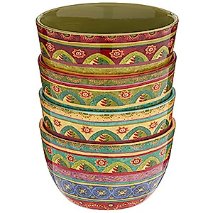 Certified International Tunisian Sunset Ice Cream Bowls (Set of 4), 5.25", Multicolor
