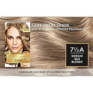 L'Oreal Paris Superior Preference Luminous Fade-Defying Permanent Hair Color, Hair Dye For Up to 9 Weeks of Radiance, Medium Ash Blonde 7.5A, 1 Hair Dye Kit (Pack of 2)