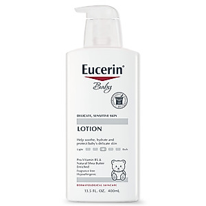 Eucerin Baby Body Lotion, Fragrance Free Baby Lotion, 13.5 Fl Oz Pump Bottle