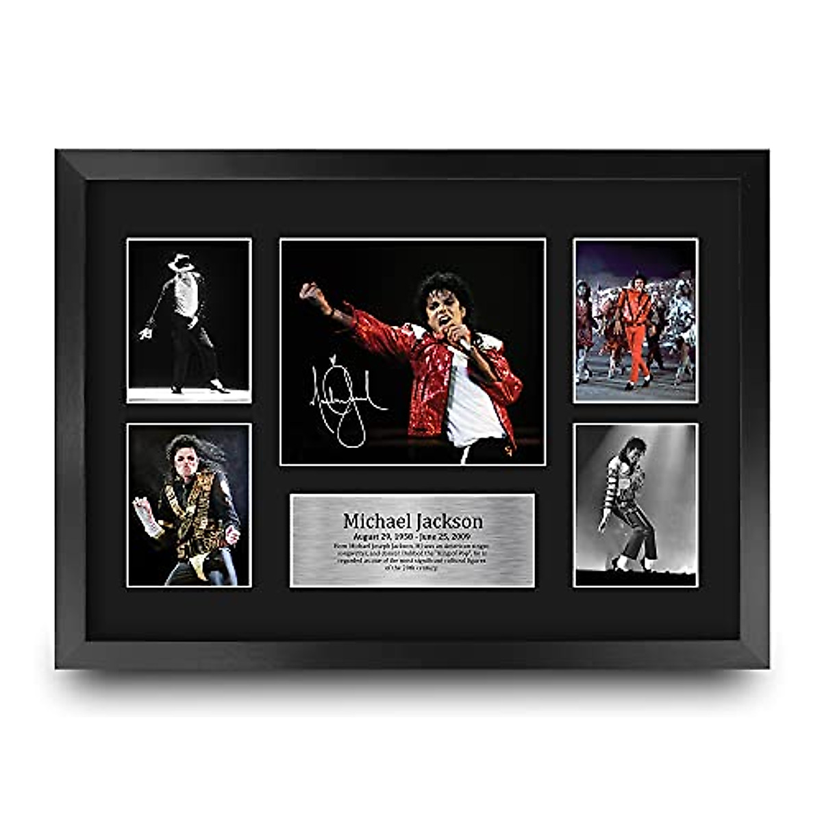 HWC Trading Michael Jackson Musician 16 x 12 inch (A3) Printed Gifts Signed Autograph Picture for Music Memorabilia Fans - 16" x 12" Framed