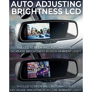 Master Tailgaters 10.5" OEM Rear View Mirror with 4.3" LCD Screen and Wireless Transmitter | Rearview Universal Fit | Auto Adjusting Brightness LCD | Anti Glare | Full Mirror Replacement