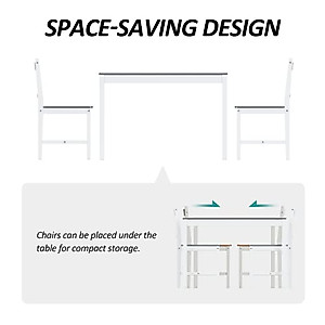 Alohappy 5 Piece Kitchen Table Set for Dining Room, Modern Rectangular Dining Table with 4 Chairs for Kitchen, Kitchen Room Furniture, Space-Saving & Easy Assembly (Grey)