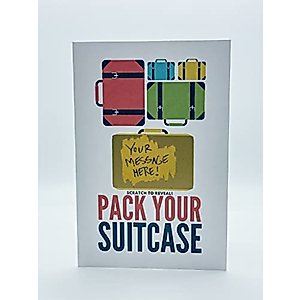 Pack Your Bags Travel Card Scratch To Reveal Your Personal Message Surprise Gift