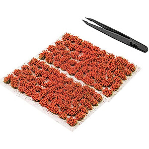 106 Pcs Miniature Flower Cluster Static Grass Model Grass Tufts Artificial Grass Bushy Tuft Lowland Shrub for DIY Model Railway Fairy Garden Diorama Scenery (Set A)