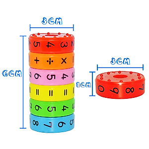 CHILHOLYD Learning Toys Math Toy Montessori Preschool Learning Educational Counting Game Numbers and Symbols Math Skills Colorful Fridge Kindergarden Educational Tools Math Blocks Great Gift for Kids