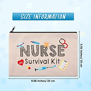Saintrygo 20 Pieces Nurse Cosmetic Bag Nurse Survival Kit Makeup Bags Canvas Multi Purpose Zipper Pouch Nurse Practitioner Gifts for Women Nurses School Nurse Practitioner Supplies