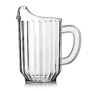 New Star Foodservice 1028041 Restaurant-Grade Break-Resistant Pitcher, 60 oz, Clear, Made in USA with BPA FREE Tritan Material