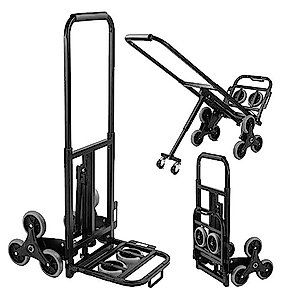 MroLife Foldable Stair Climbing Cart, Heavy-Duty Dolly 350lbs Load Capacity, Foldable Dolly Cart with 10 Wheels,Stair Climber Hand Trucks with Adjustable Handle