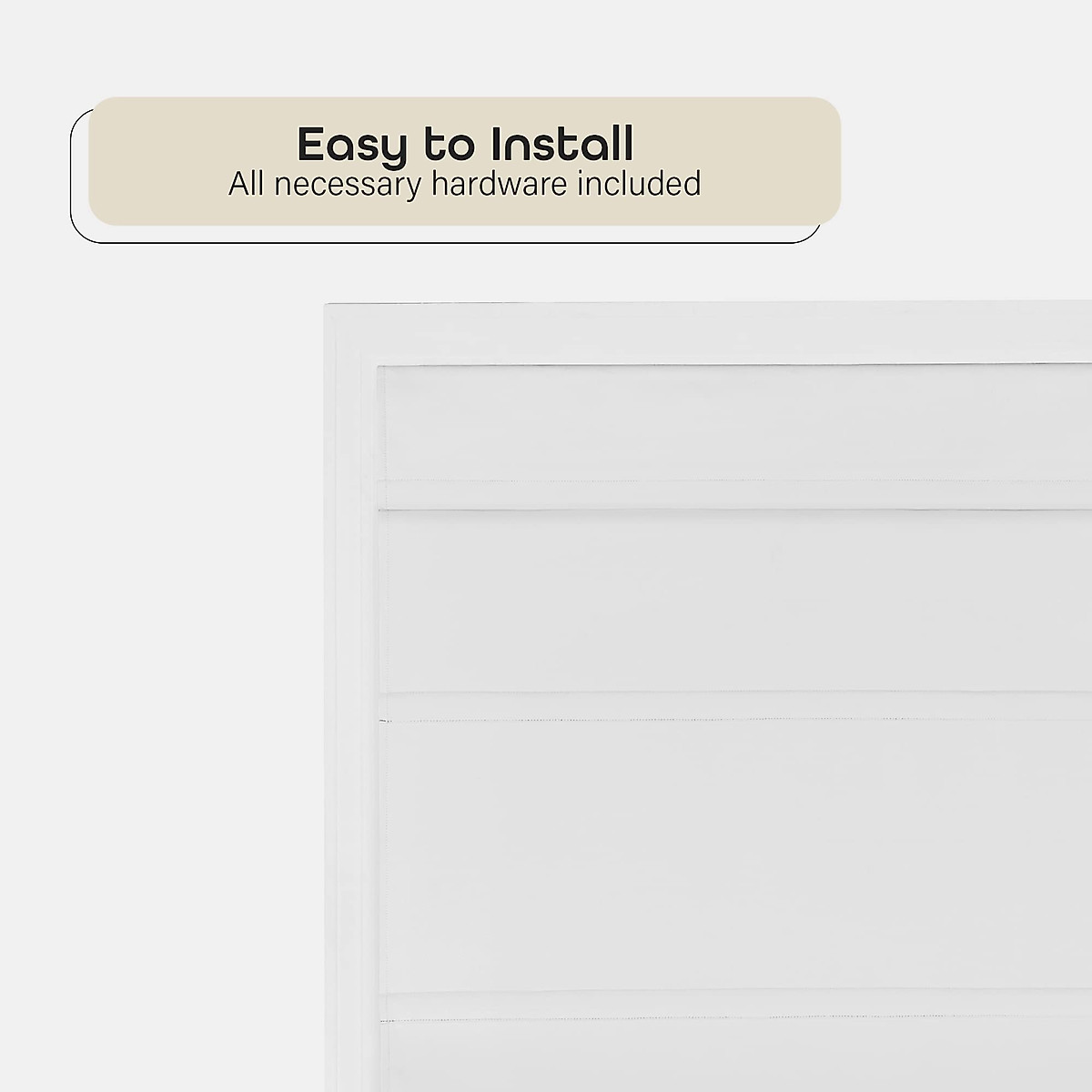 Cordless Roman Shades for Windows - 29 Inch Width x 64 Inch Length (White) - Blackout Polyester Window Privacy Blinds for Bedroom, Kitchen & Dining Room by Achim Home Décor