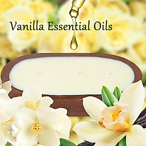 Scented Candles for Home, YeeQue Vanilla Candle with Large Wooden Bowl Design for Women,Girl Birthday Gift